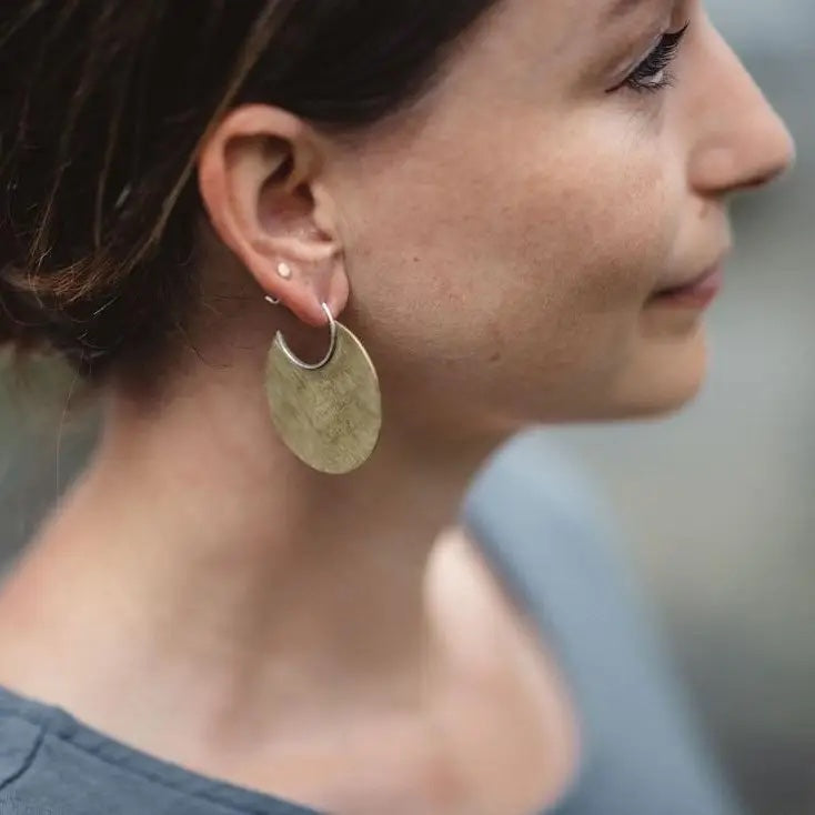 Brass Disc Hoops – Foxglove Berkeley