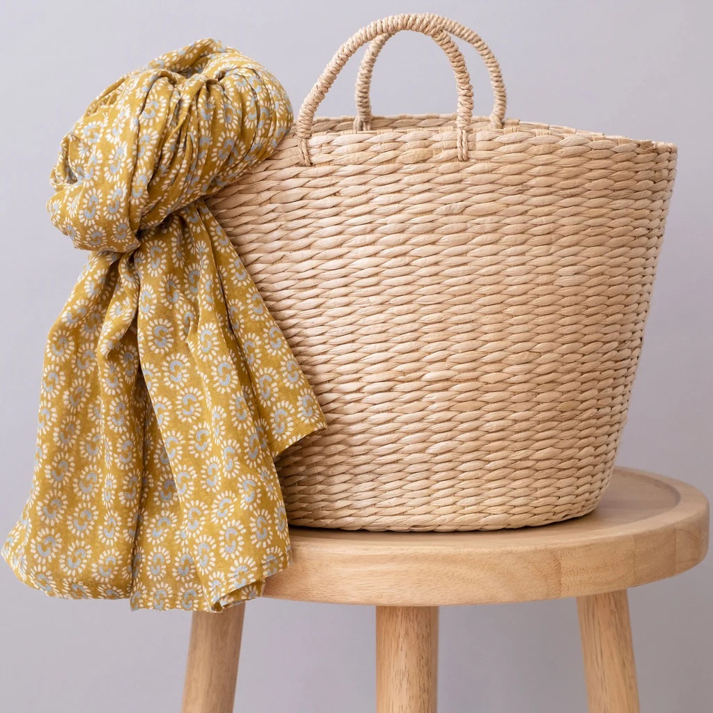 Sunburst Dark Honey Block Printed Scarf – Foxglove Berkeley